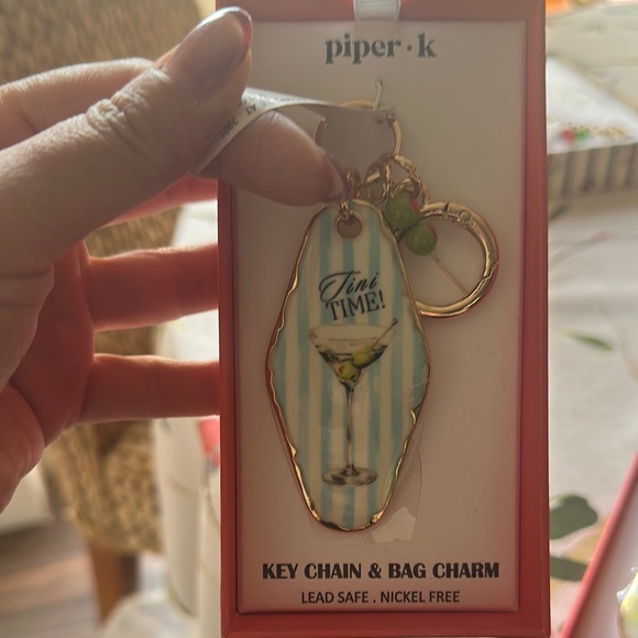 Piper K | Accessories | Piper K Martini Time Key Chain Bag Charm Blue ...